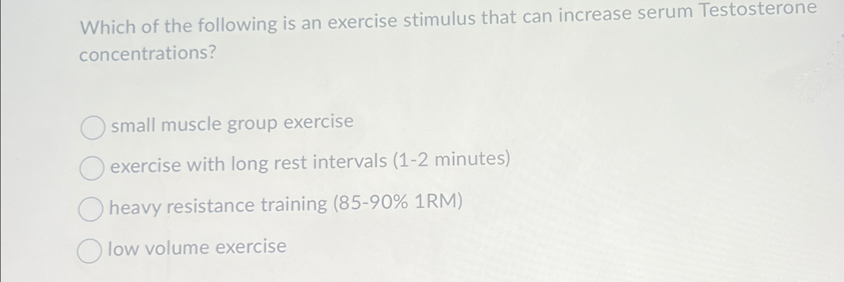 Solved Which of the following is an exercise stimulus that | Chegg.com