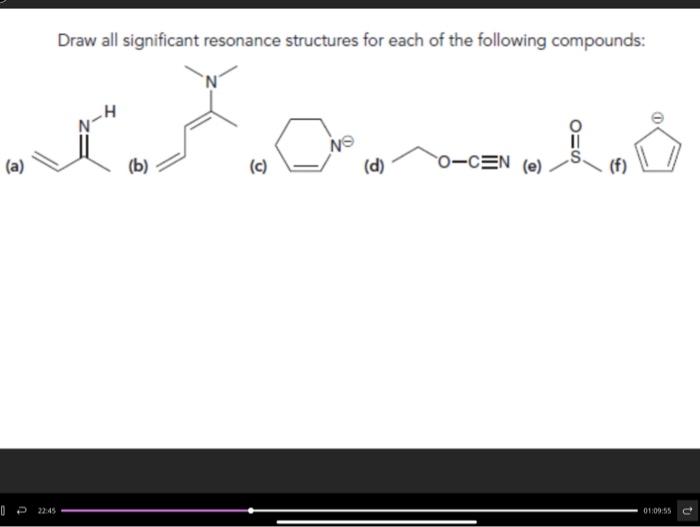 Solved Draw all significant resonance structures for each of | Chegg.com