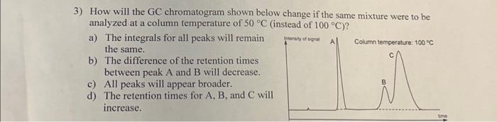 Solved 3) How will the GC chromatogram shown below change if | Chegg.com