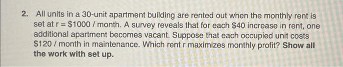 Solved 2. All units in a 30 -unit apartment building are | Chegg.com