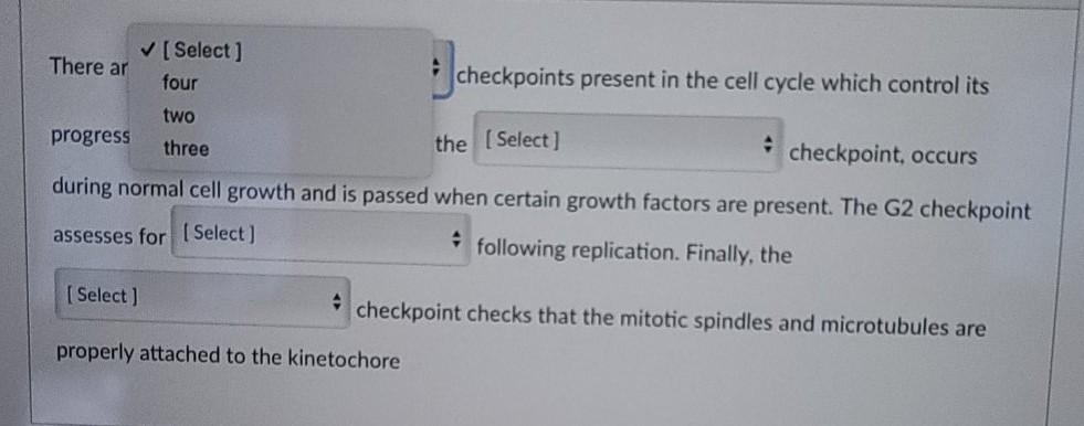Solved There ar [Select ] four checkpoints present in the | Chegg.com