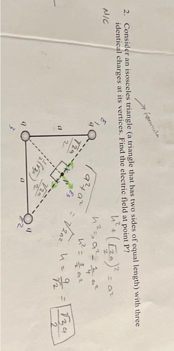 Solved 2. Consider an isosceles triangle (a triangle that | Chegg.com