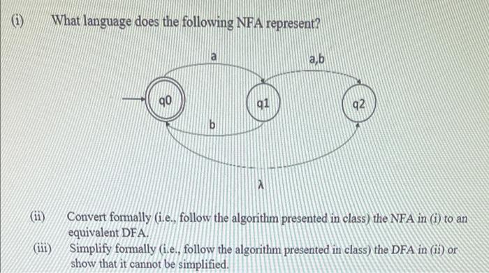 Solved (1) What language does the following NFA represent? | Chegg.com