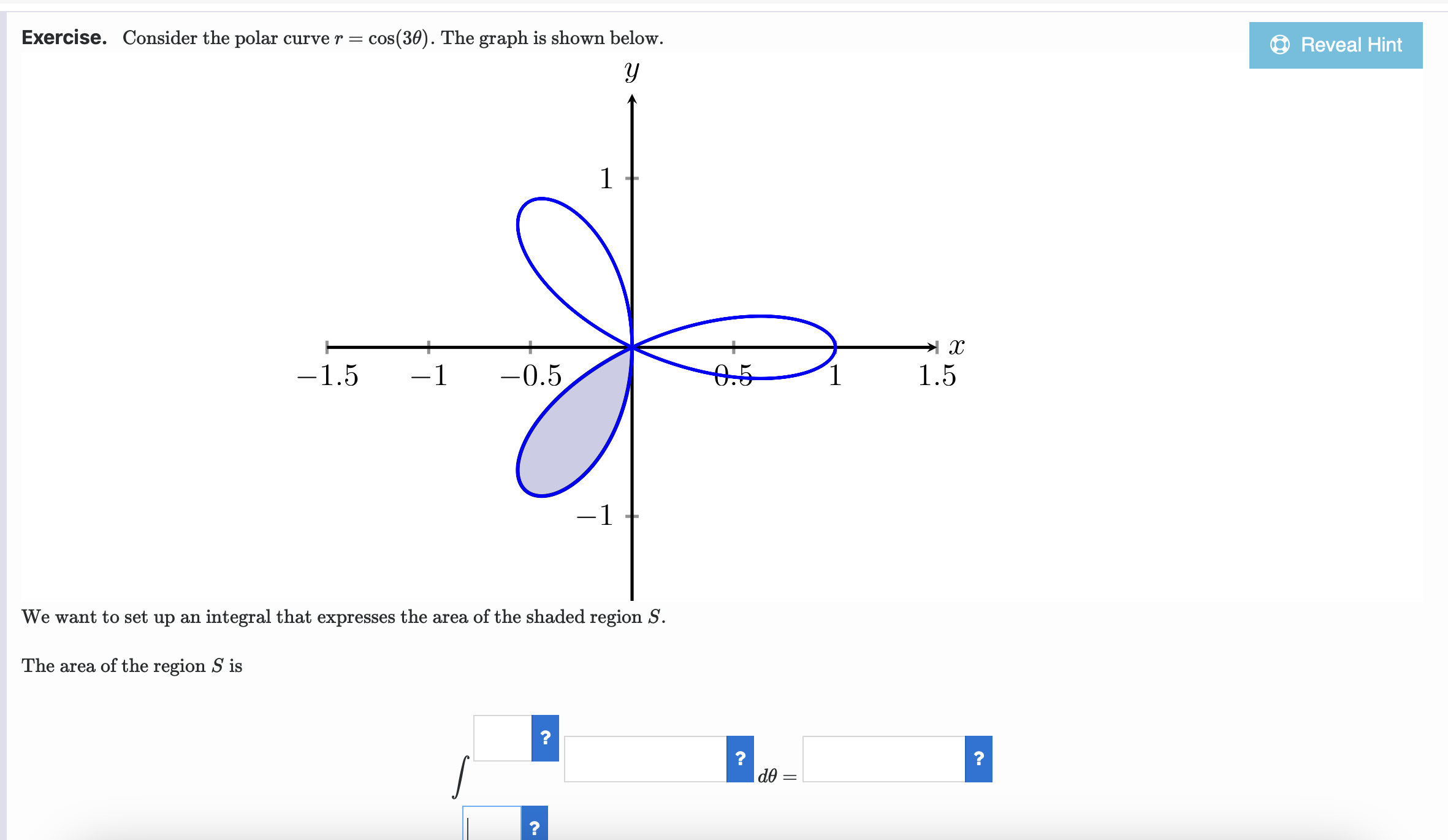 Solved Exercise. Consider the polar curve r=cos(3θ). ﻿The | Chegg.com