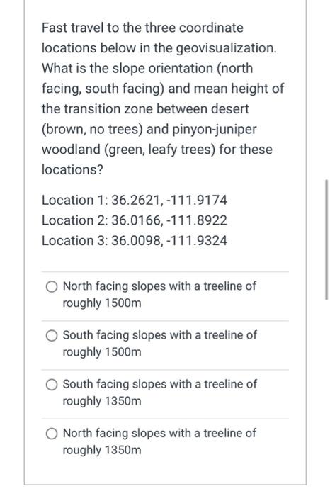Fast travel to the three coordinate locations below | Chegg.com