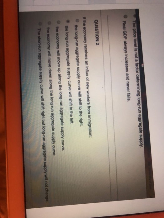 Solved The price level is not a factor determining long-run | Chegg.com