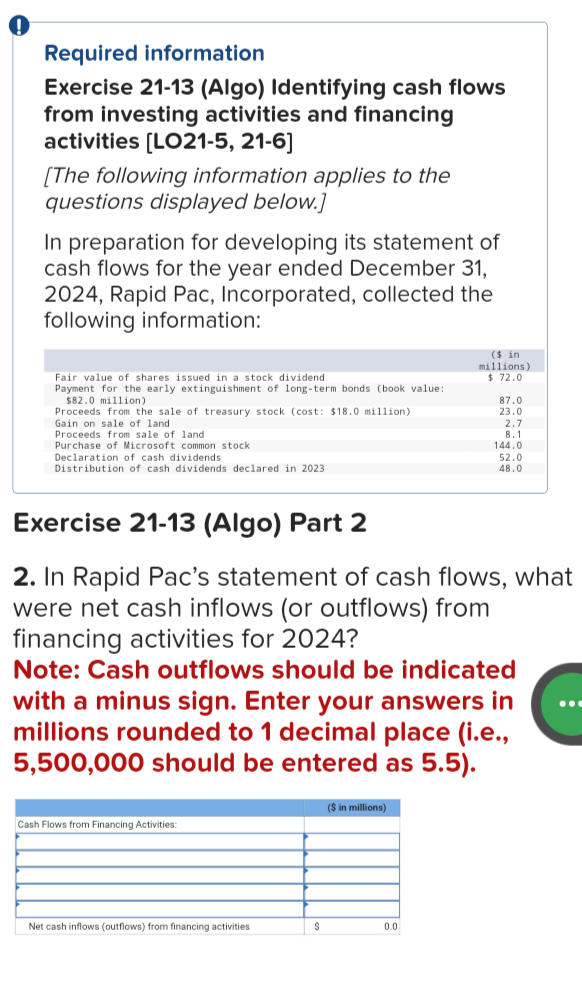Solved (1)Required informationExercise 21-13 (Algo) | Chegg.com