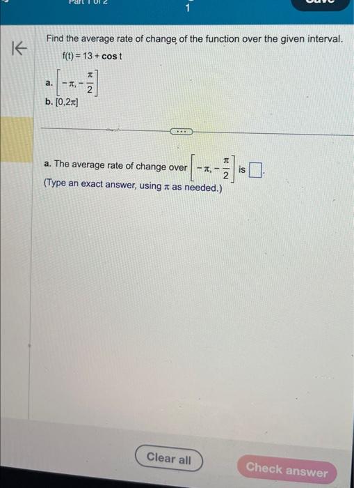 Solved Find the average rate of change of the function over | Chegg.com