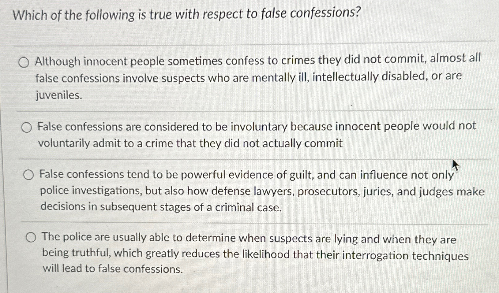 Solved Which of the following is true with respect to false | Chegg.com