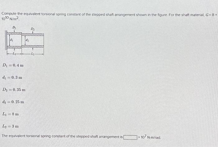 Solved Compute the equivalent torsional spring constant of | Chegg.com