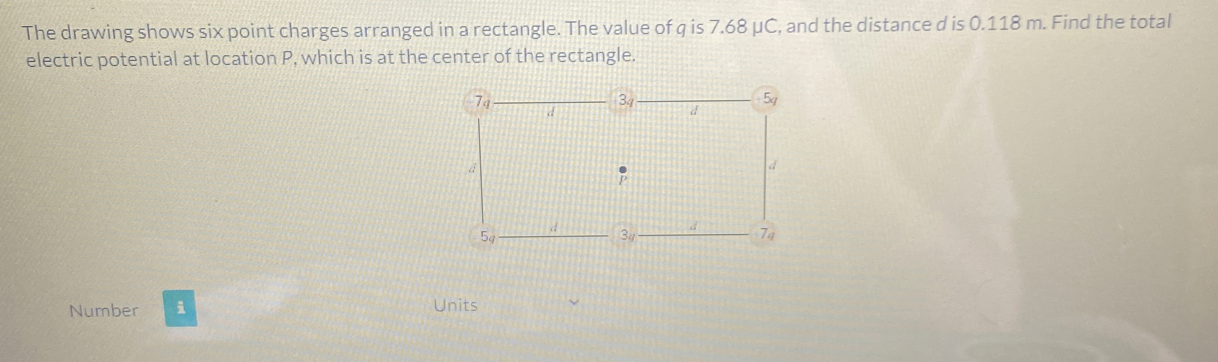 Solved The drawing shows six point charges arranged in a | Chegg.com