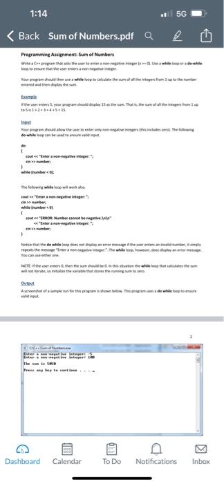 Solved Programting Assignment: Sum of Numbers estetet ased | Chegg.com