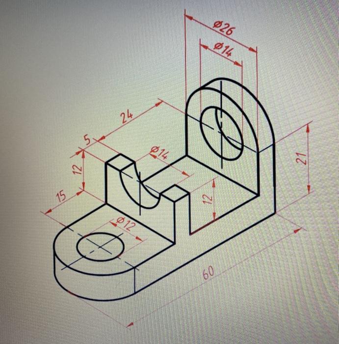Solved Draw three views of the object below and take a full | Chegg.com