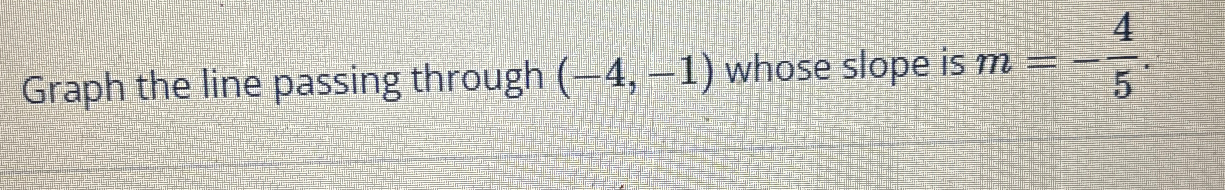 Solved Graph the line passing through (-4,-1) ﻿whose slope | Chegg.com