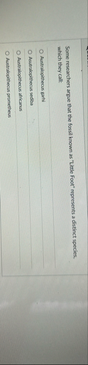 Solved Some researchers argue that the fossil known as | Chegg.com