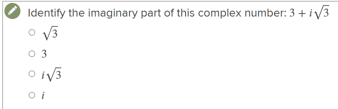 Solved Identify the imaginary part of this complex number: | Chegg.com
