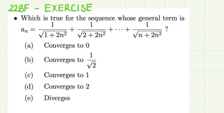 Solved 22BF-ExERCISEWhich is true for the sequence whose | Chegg.com