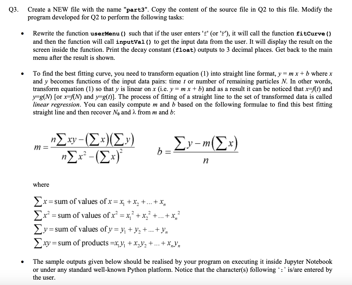 Solved Q3. ﻿Create a NEW file with the name "part3". ﻿Copy | Chegg.com