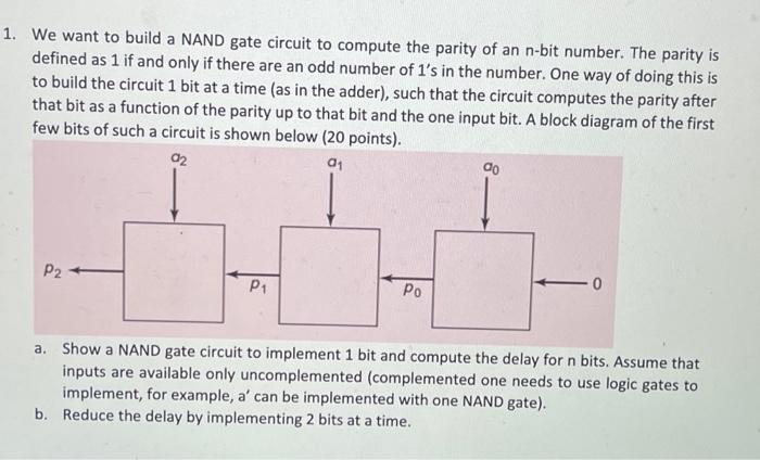 Solved We want to build a NAND gate circuit to compute the | Chegg.com