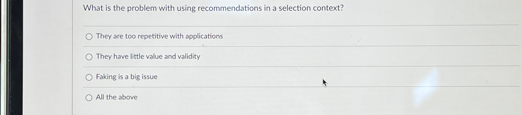 Solved What is the problem with using recommendations in a | Chegg.com
