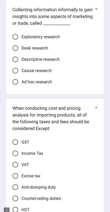 Solved In Canada, HS code is used for: * Determining | Chegg.com