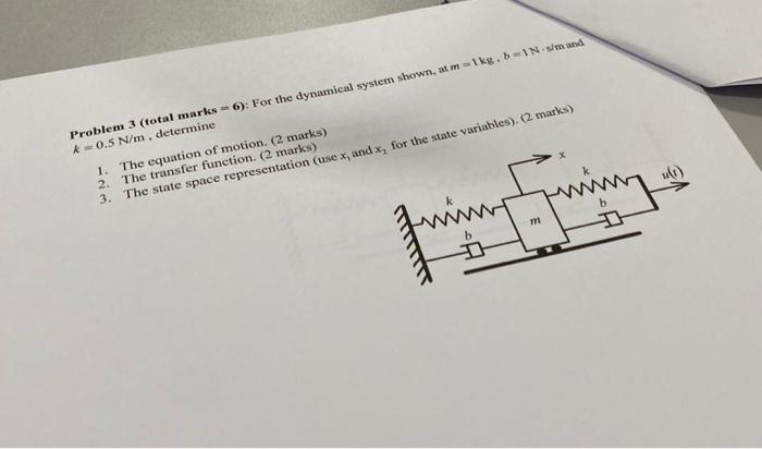 Solved Problem 3( (total marks =6) : For the dynamical | Chegg.com