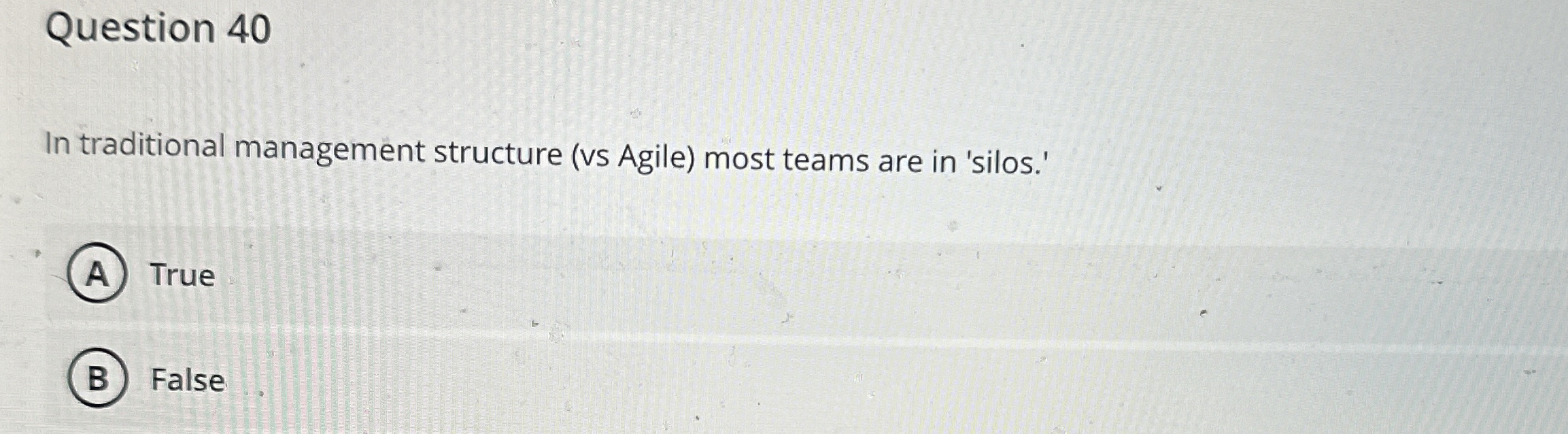 Solved Question 40In traditional management structure (vs | Chegg.com