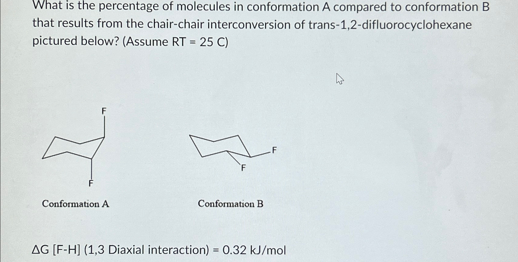Solved What is the percentage of molecules in conformation A | Chegg.com