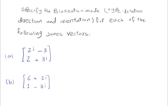 Solved specify the polarization mode (type rotation | Chegg.com