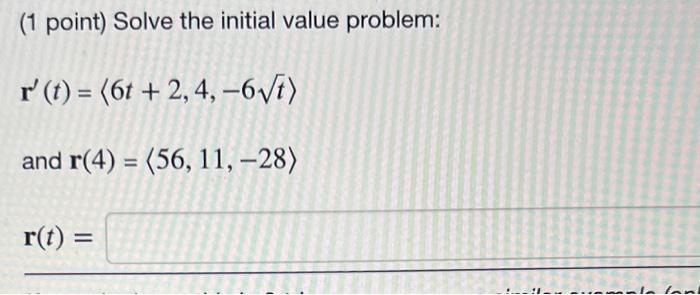 Solved (1 point) Solve the initial value problem: | Chegg.com