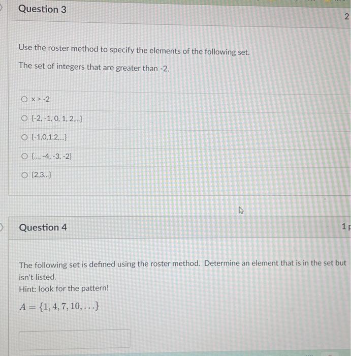 Solved Use the roster method to specify the elements of the | Chegg.com