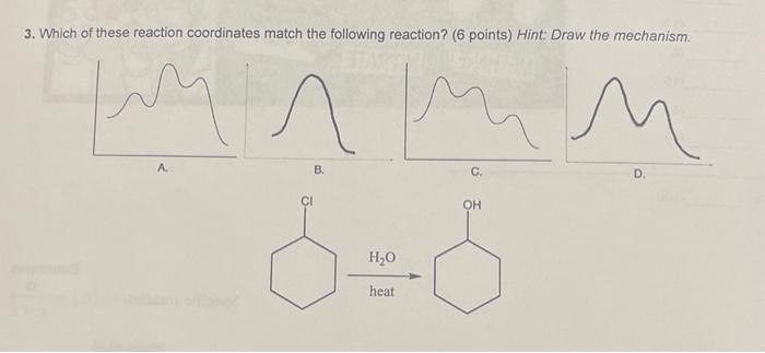 Solved 3. Which of these reaction coordinates match the | Chegg.com