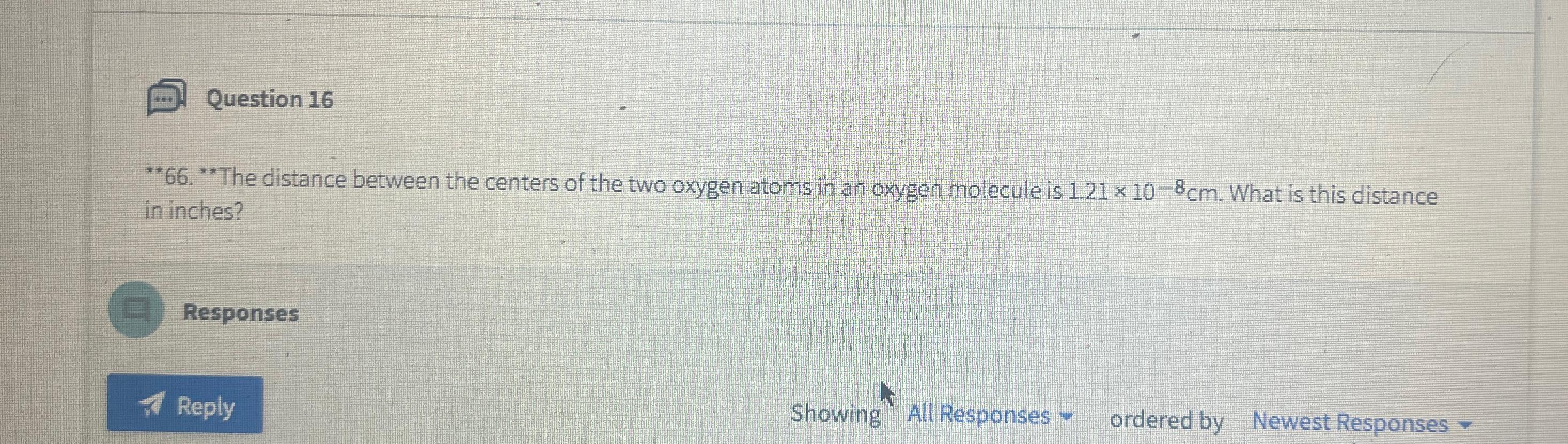 Solved Question 16*"66. *"The distance between the centers | Chegg.com