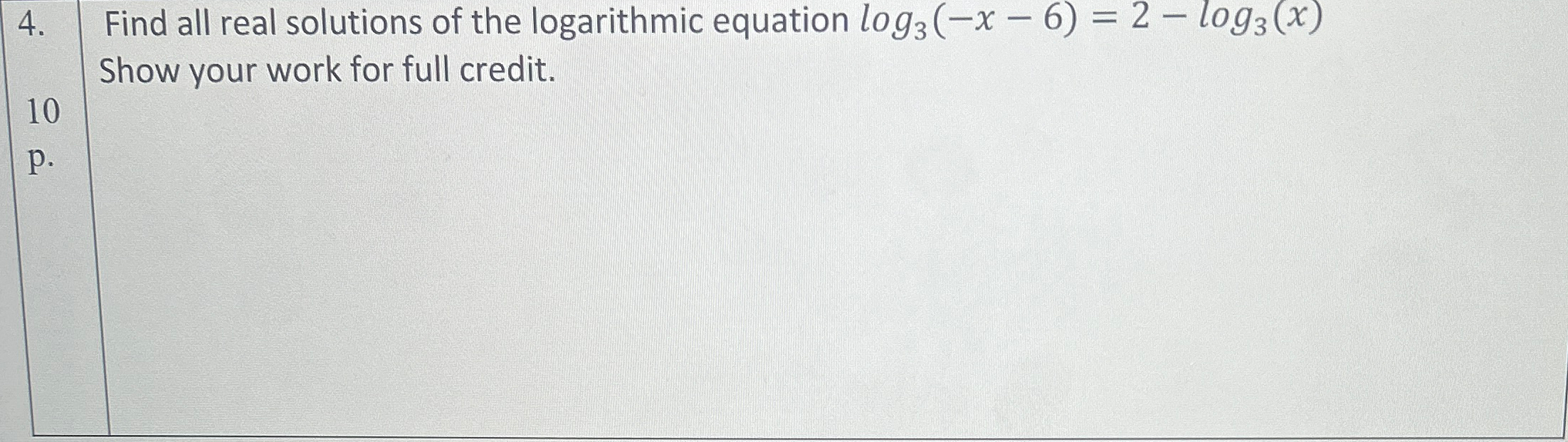 Solved Find all real solutions of the logarithmic equation | Chegg.com