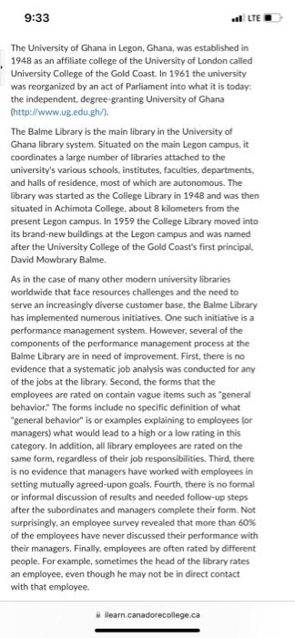 Solved 9:33 LTE The University of Ghana in Legon, Ghana, was | Chegg.com
