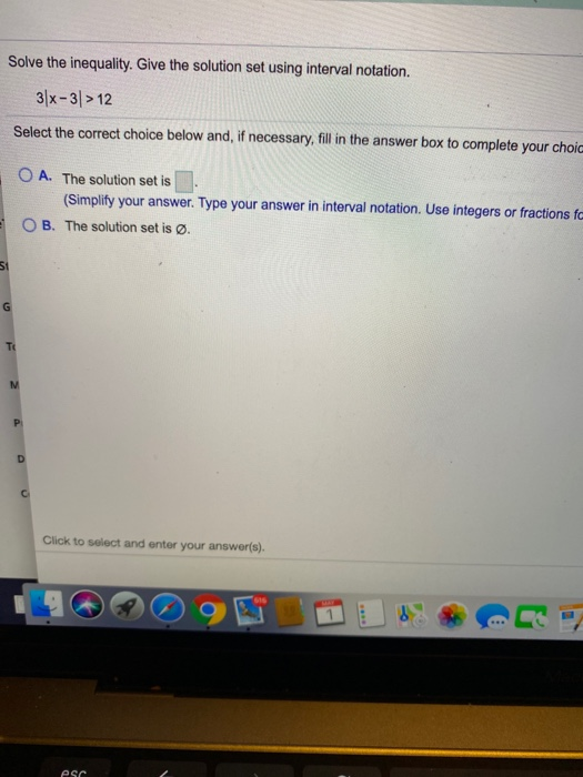 Solved Solve the inequality. Give the solution set using | Chegg.com