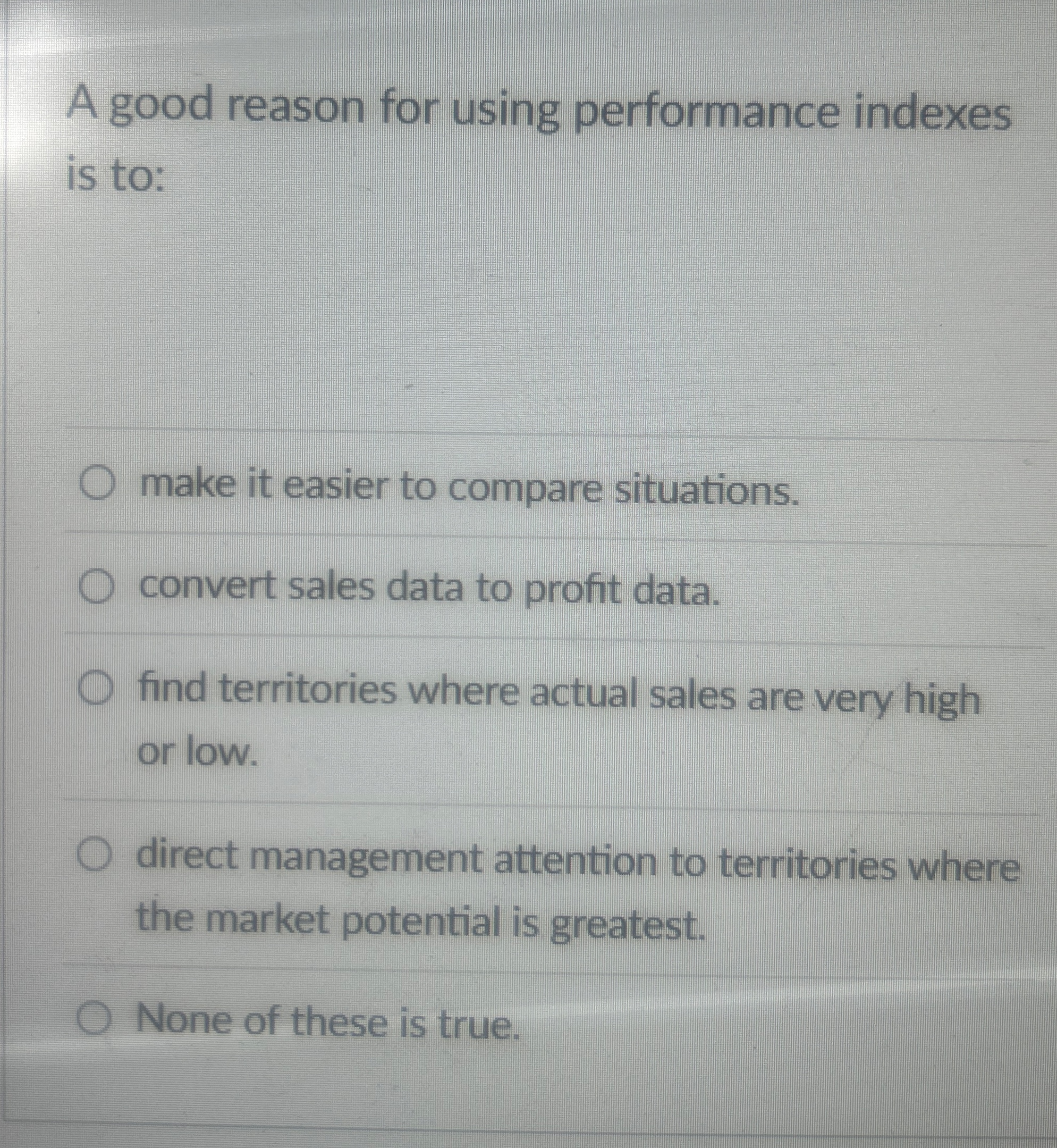 Solved A good reason for using performance indexes is | Chegg.com