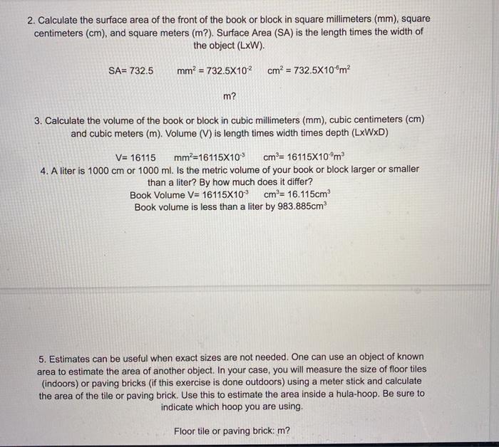 Solved Metric Measurements & Conversions Lab Table 1: | Chegg.com