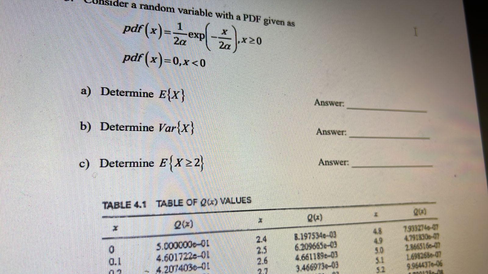 Solved a random variable with a PDF given | Chegg.com