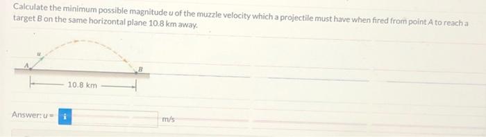 Solved Calculate the minimum possible magnitude u of the | Chegg.com