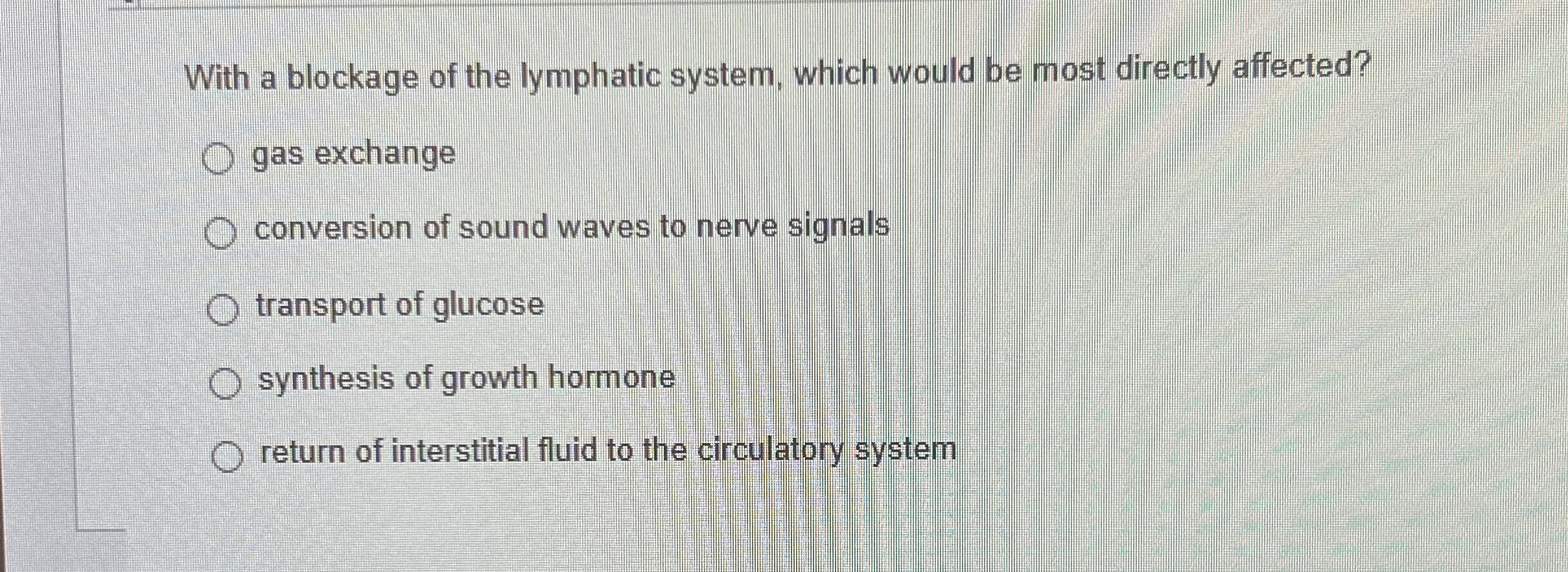 Solved With a blockage of the lymphatic system, which would | Chegg.com
