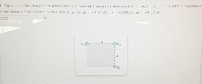 Solved Three point-like charges are placed at the corners of | Chegg.com