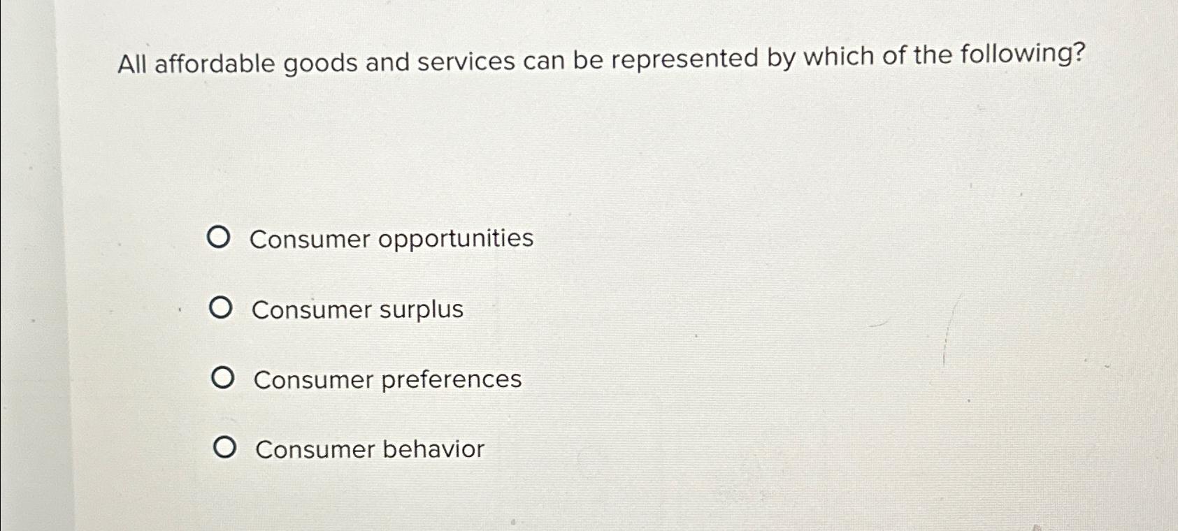 Solved All affordable goods and services can be represented | Chegg.com