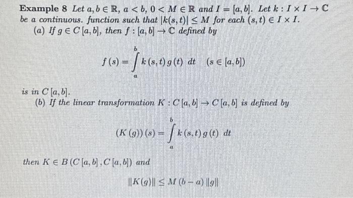 Solved Example 8 Let a,b∈R,a | Chegg.com