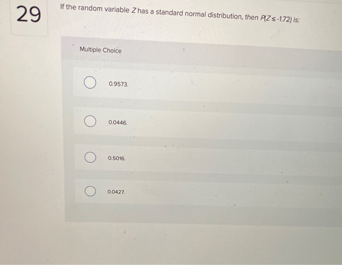 Solved If the random variable Z has a standard normal | Chegg.com