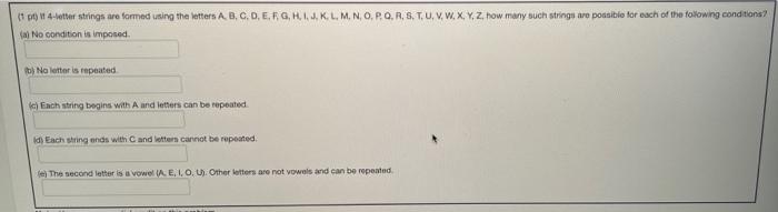 Solved (1) 14-letter strings are formed using the letters | Chegg.com