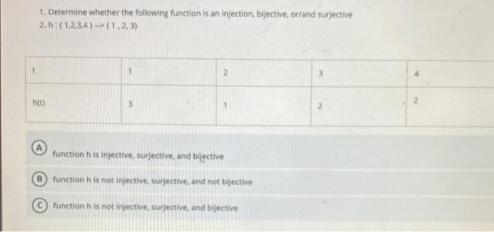 Solved 1. Determine whether the following function is an | Chegg.com