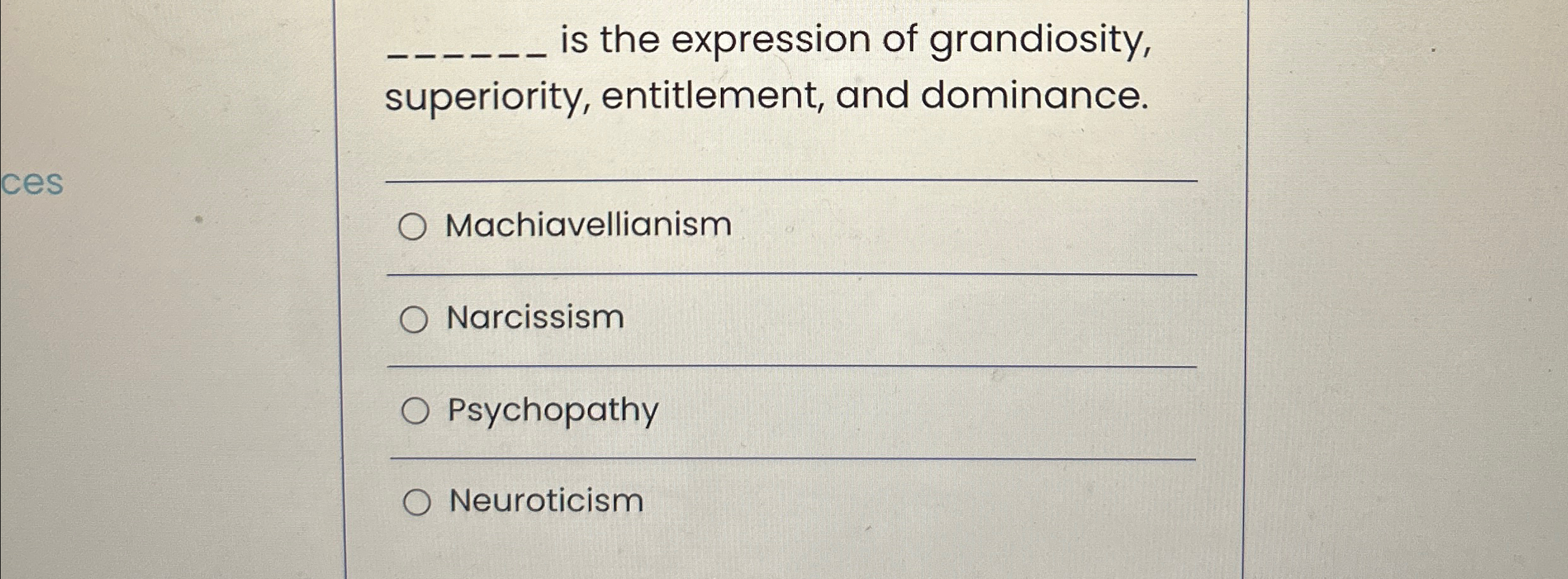 Solved q, ﻿is the expression of grandiosity, superiority, | Chegg.com