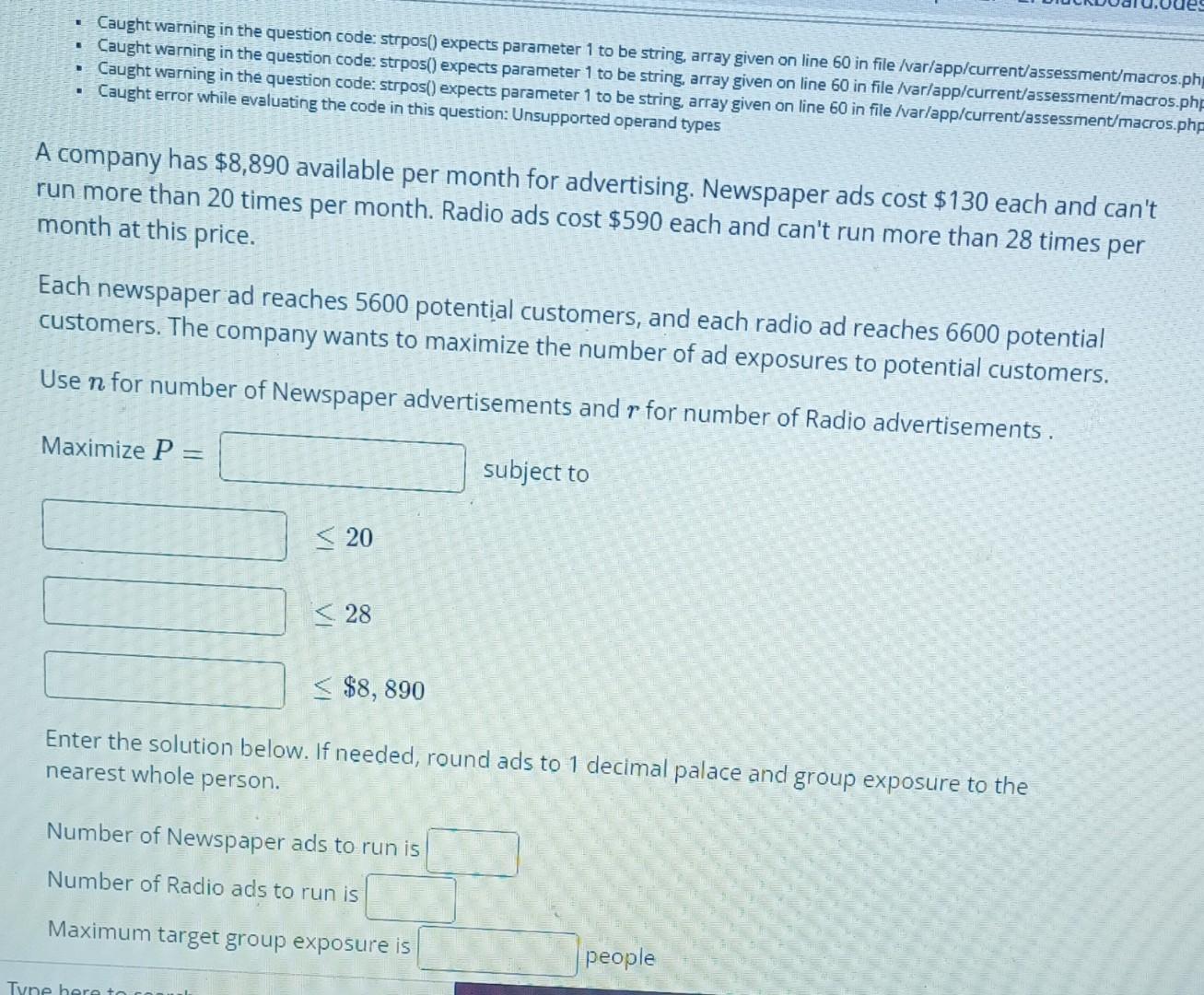 Solved · Caught warning in the question code: strpos() | Chegg.com