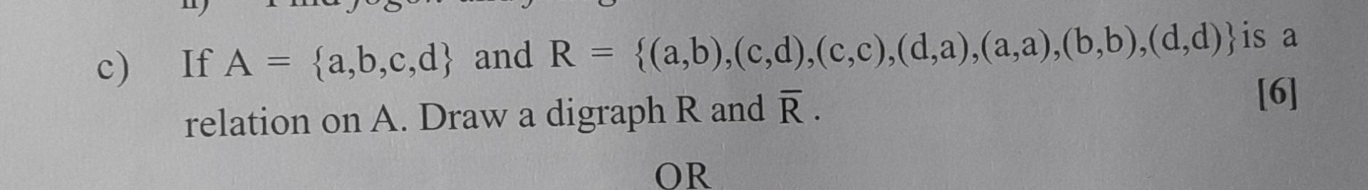 Solved c) If A={a,b,c,d} and | Chegg.com